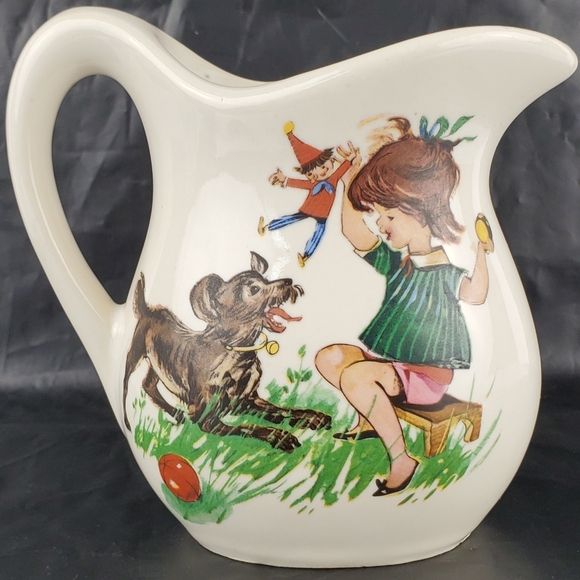 Mccoy | Kitchen | Mccoy Pottery Vtg Girl Playing With Dog Creamer ...